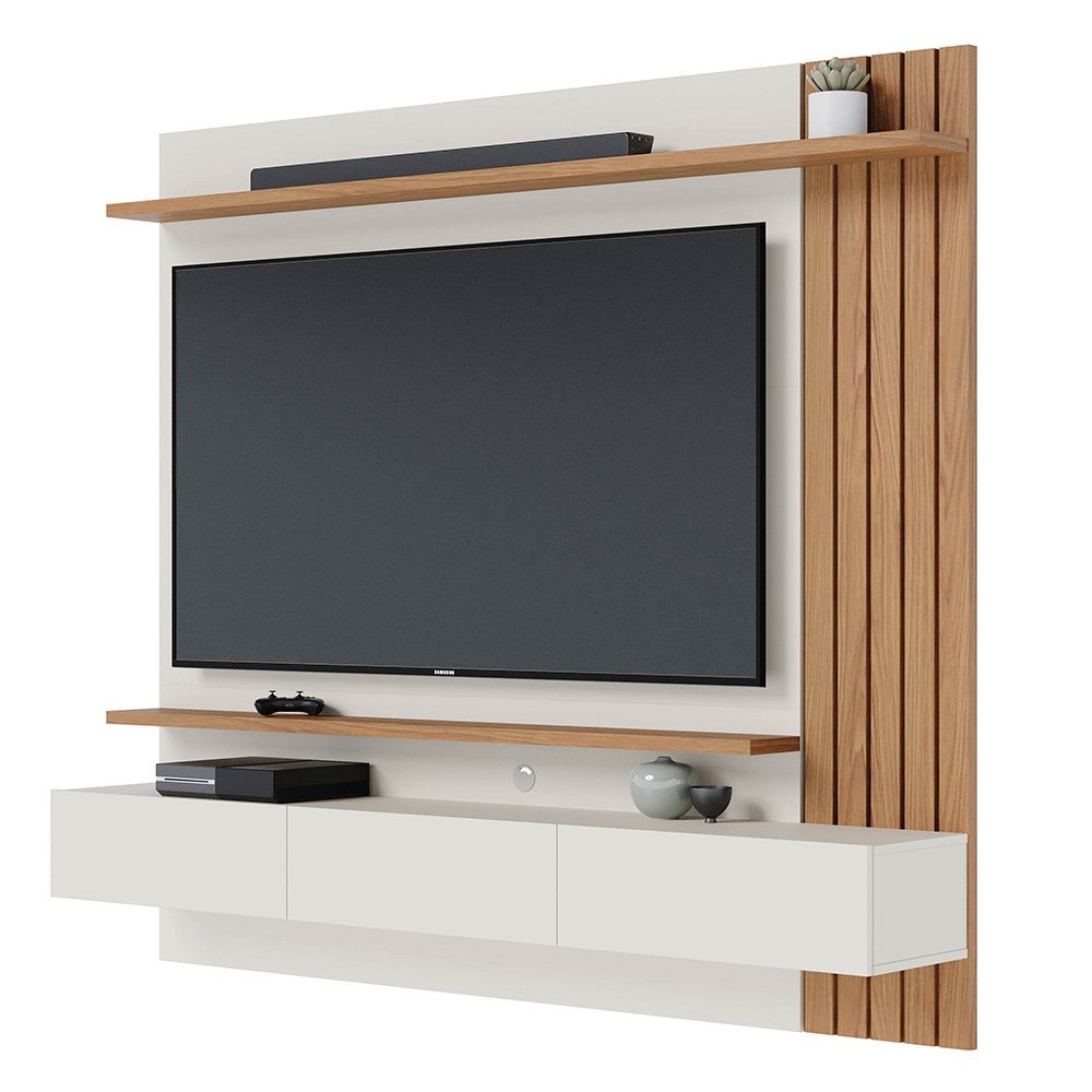 Painel Home Suspenso para TV 70 Pol. 180cm Buriti C05 Off White Matte ...