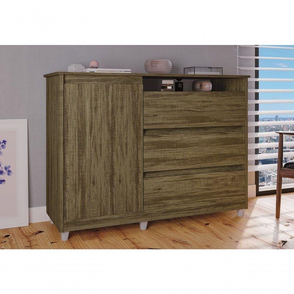 Comoda Sky Amendoa Wood Móveis Primus | MadeiraMadeira