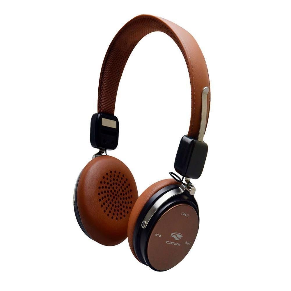 Fone de Ouvido C3 Tech Ph-b600bw Bluetooth 4.2 - Marrom | MadeiraMadeira