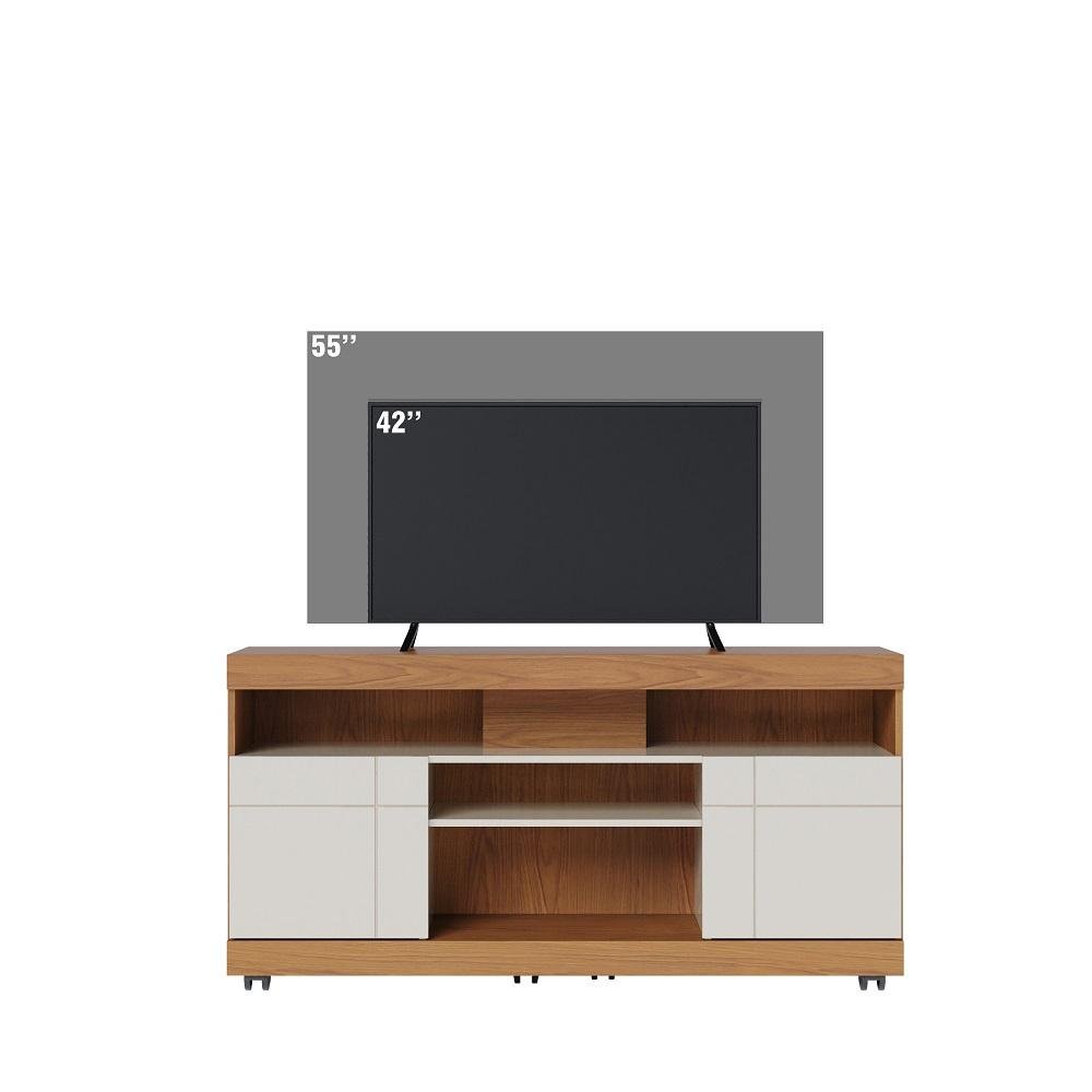 Rack Yara para Tv até 47 Polegadas com 2 Portas de Giro Freijó/ Off ...