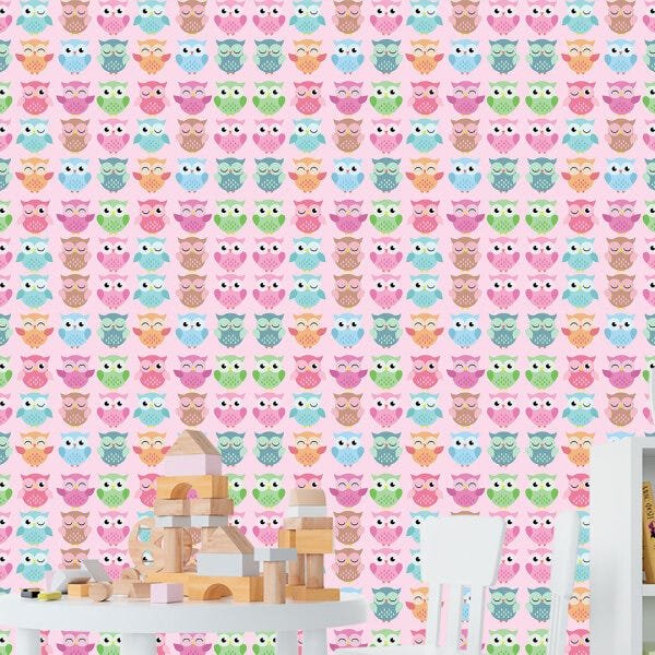 Papel de Parede Adesivo Infantil Corujinhas - 072 | MadeiraMadeira