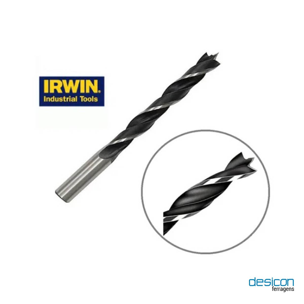 Kit Broca de 3 Pontas Irwin 85x5mm Unidade Para Madeira C/10 IW1853 ...