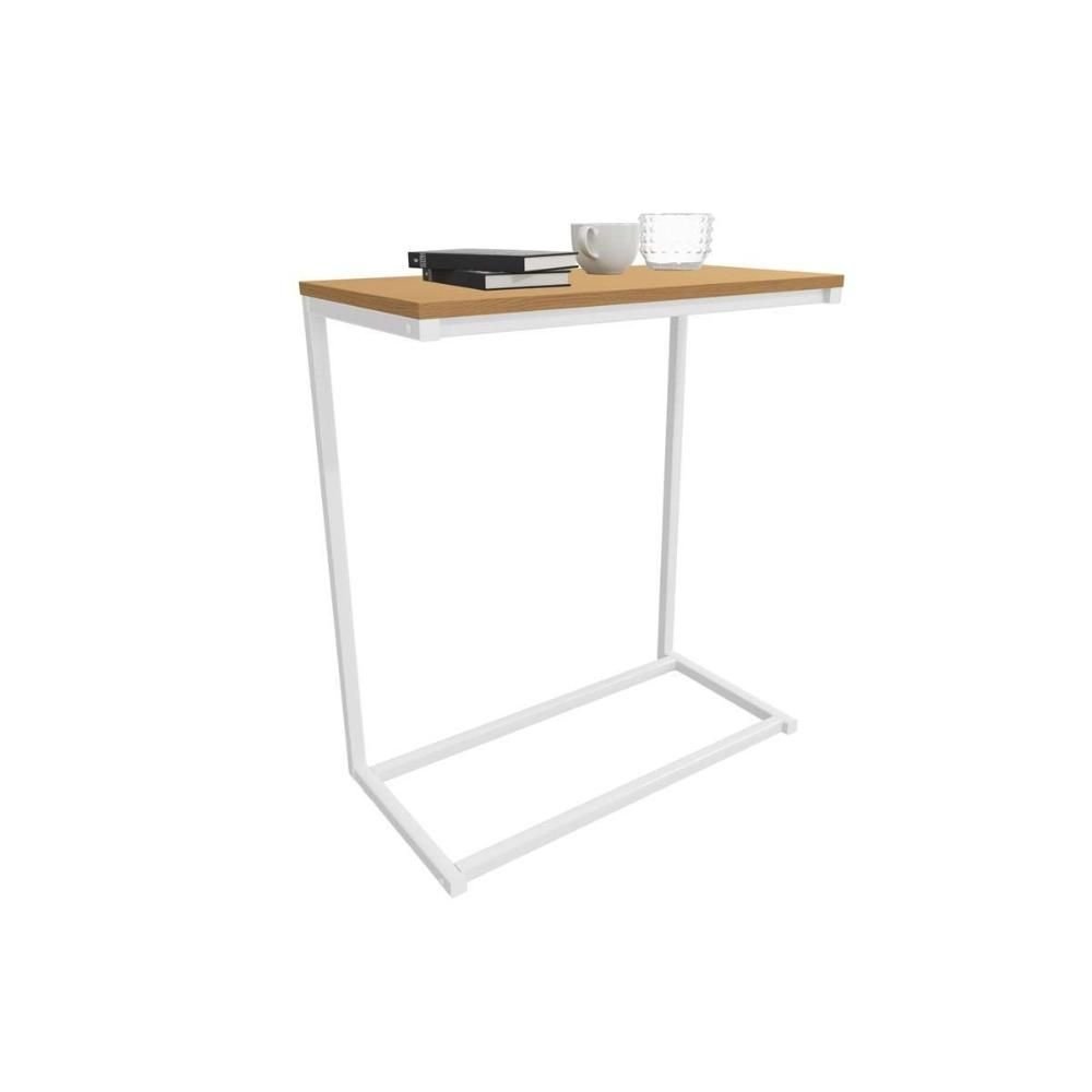Mesa Lateral P/ Sala Industrial Li025 de Apoio Notebook Canela/branco ...
