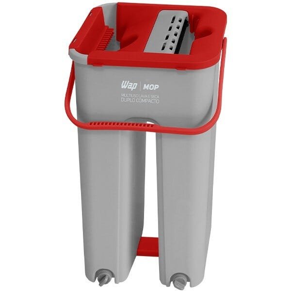 Mop Multiuso Lava e Seca Duplo Wap Cinza Com Vermelho | MadeiraMadeira