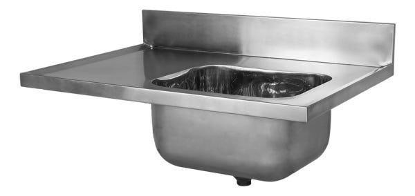 Tampo Pia Aço Inox Industrial \ Bancada com Cuba JP 50x40x30cm (Direito ...