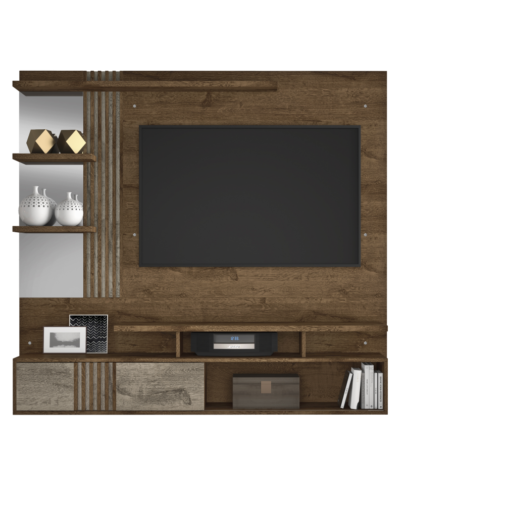 Painel Safira Para TVs até 49 Polegadas Com Prateleiras 02 Nichos E ...