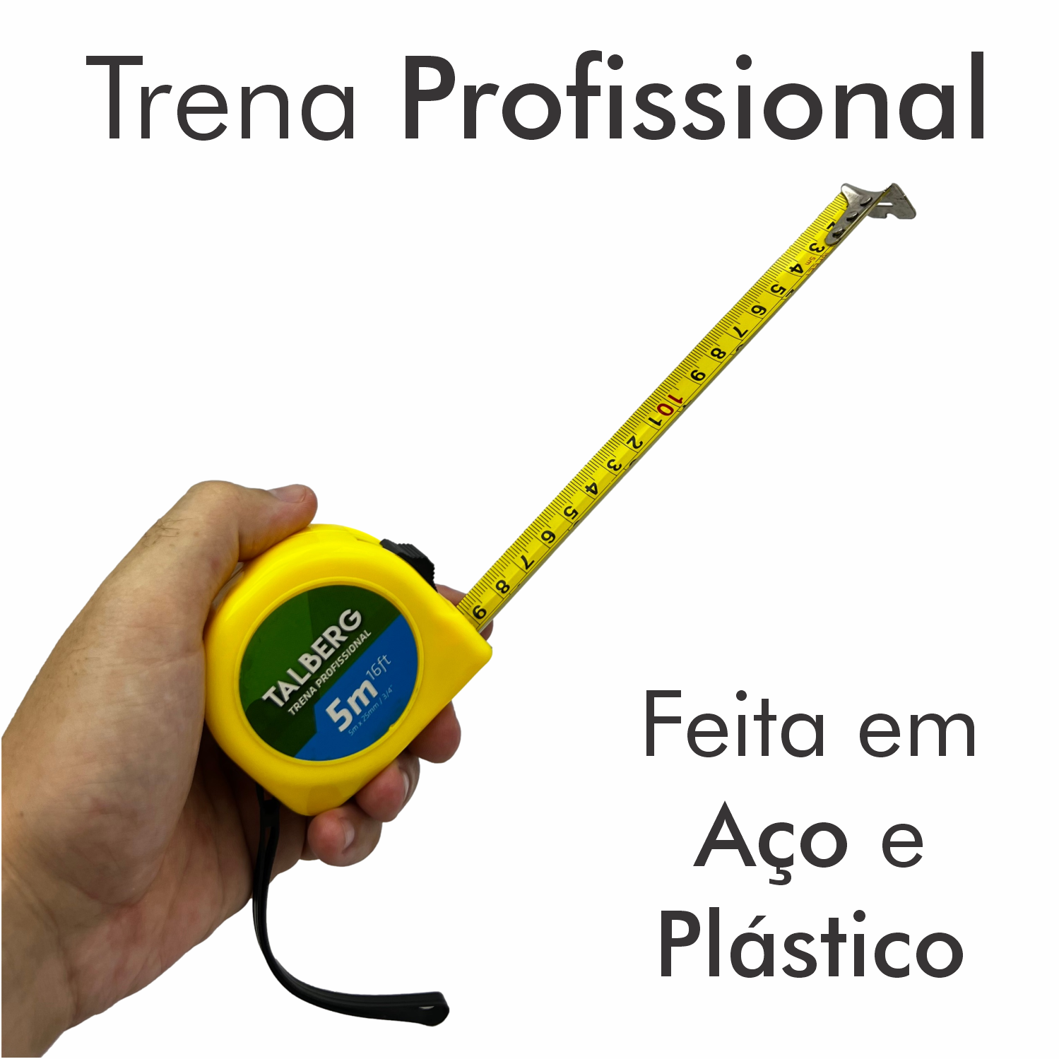 Trena Profissional Metro Ferramenta Manual com Trava Fita Métrica de ...