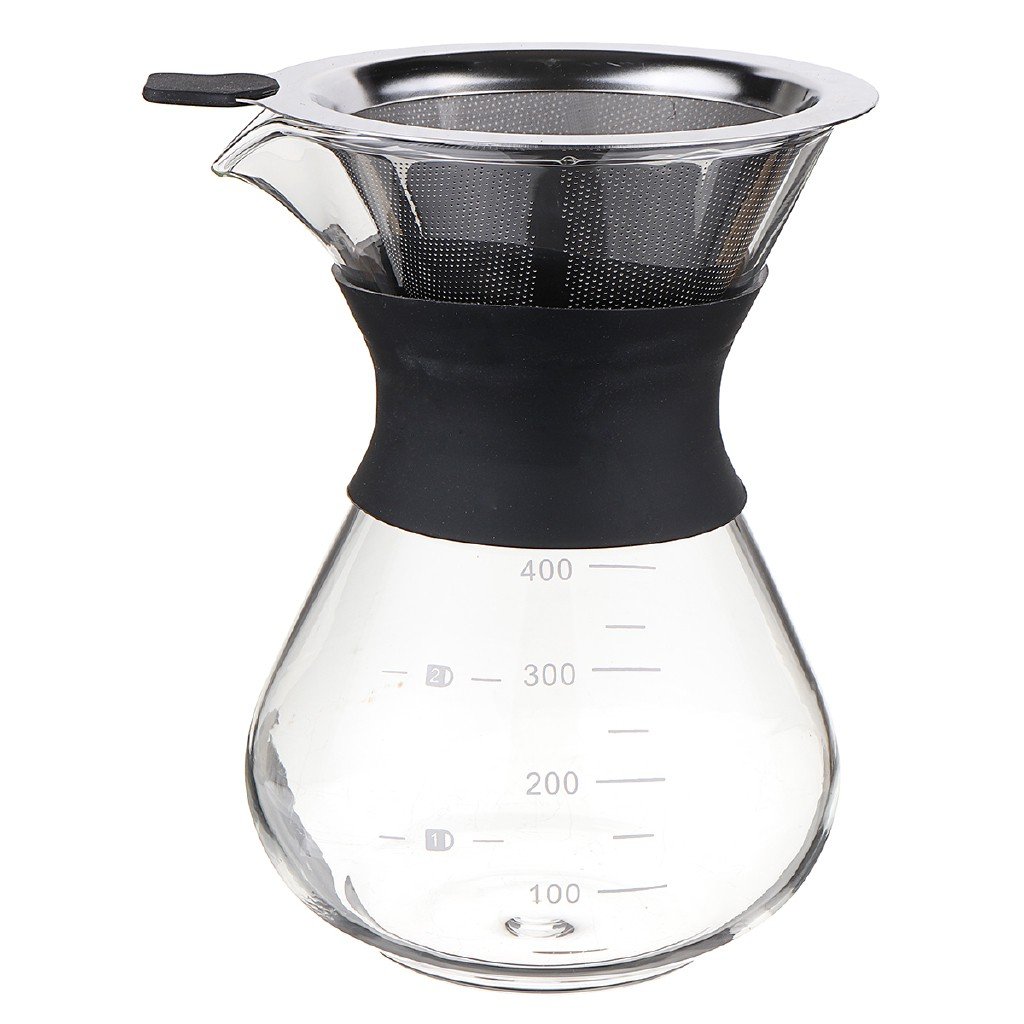 Passador de café vidro e coador de inox Home Design 400 ml | MadeiraMadeira
