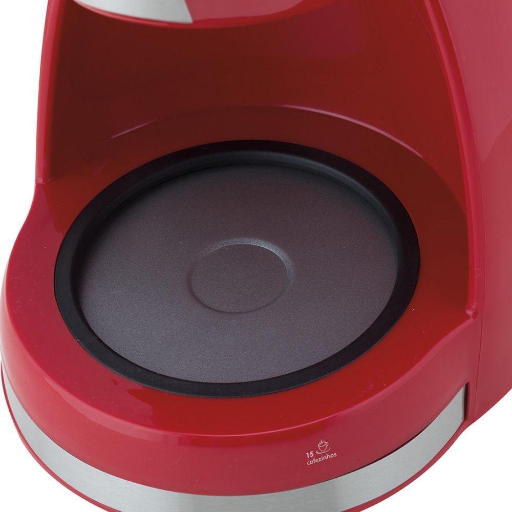 Cafeteira Inox Vermelha 550W Britânia 220V CP15 | MadeiraMadeira