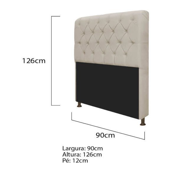 Kit Cabeceira Lady e Recamier Félix 90 cm Solteiro Suede Bege - Doce ...