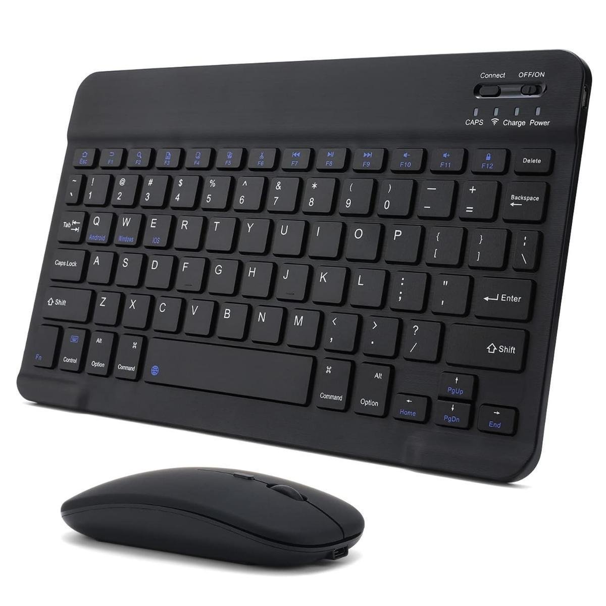 Kit Teclado + Mouse sem Fio - Bluetooth - Preto - Abnt 1 | MadeiraMadeira