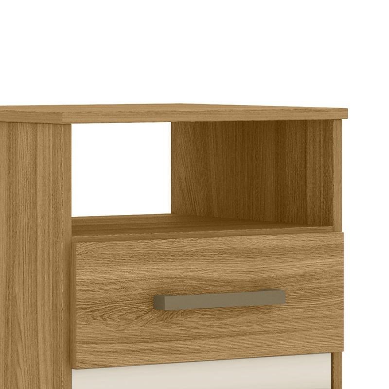 Mesa de Cabeceira Apolo Color Flex com 2 Gavetas Freijó/Off White - PR ...