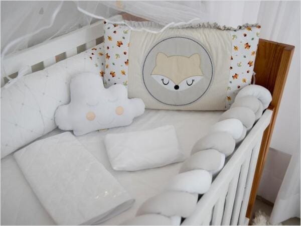 Kit Berço 9 Peças Tranca Encanto Charlie Caqui | MadeiraMadeira