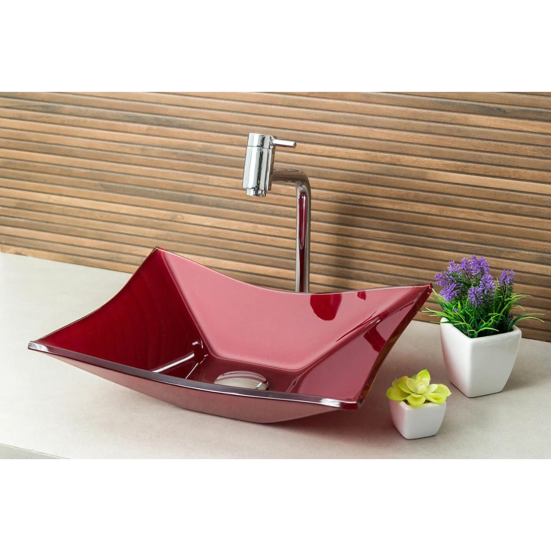 Cuba Retangular 400X280Mm Vinho CUBA DE VIDRO 10Mm CUBA DE APOIO ...