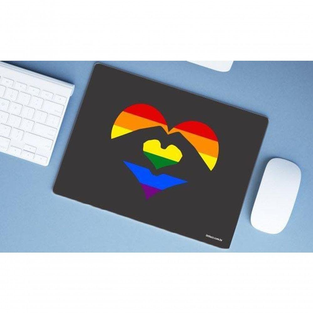 Mouse Pad Grande, Coração Lgbt | MadeiraMadeira