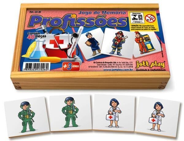 Jogo de Dominó Profissões Brinquedo Educativo | MadeiraMadeira