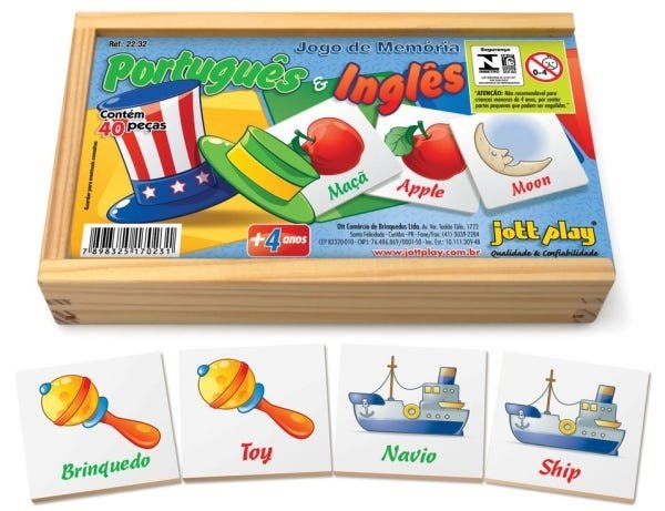 Jogo Memória Português Inglês | MadeiraMadeira