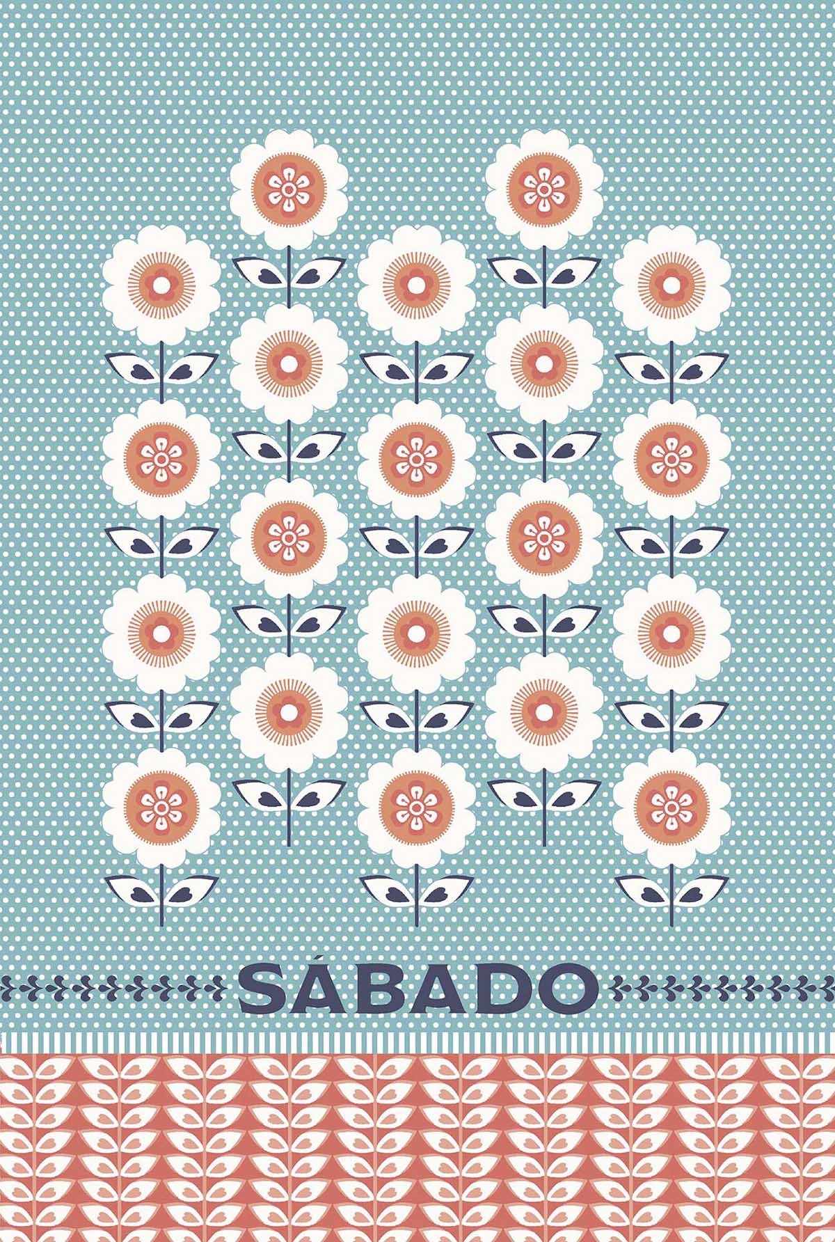 Kit 7 Panos de Copa Estampados Coloridos:Semaninha | MadeiraMadeira