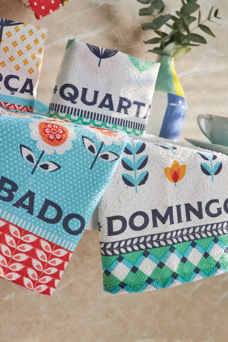 Kit 7 Panos de Copa Estampados Coloridos:Semaninha | MadeiraMadeira