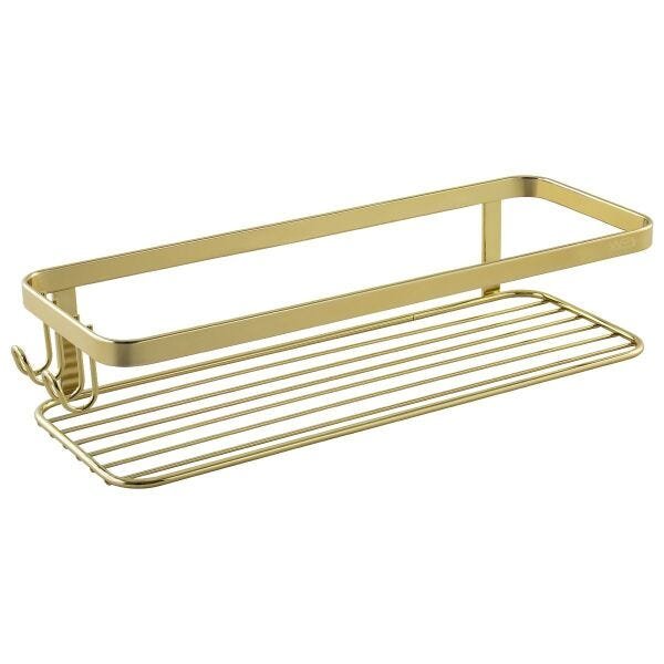 Prateleira Porta Shampoo Barbeador Banheiro Dourado - Dourado ...