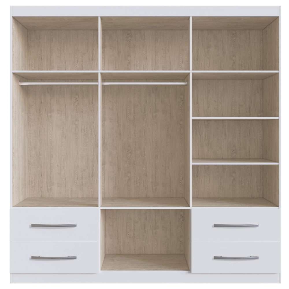 Guarda-Roupas Casal Dublin 6 Portas 4 Gavetas Branco - Doripel ...