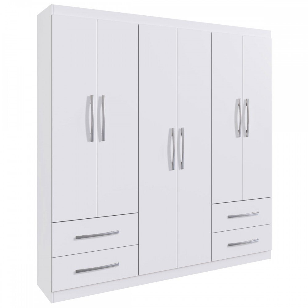 Guarda-Roupas Casal Dublin 6 Portas 4 Gavetas Branco - Doripel ...