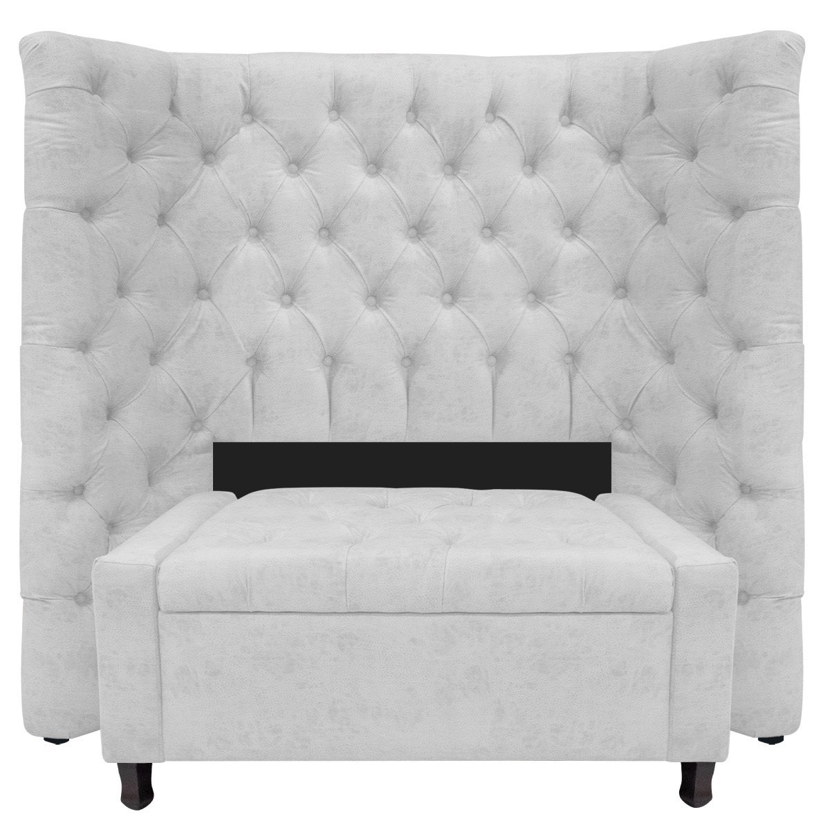 Kit Cabeceira e Calçadeira Baú Solteiro Everest P02 90 cm para cama Box ...