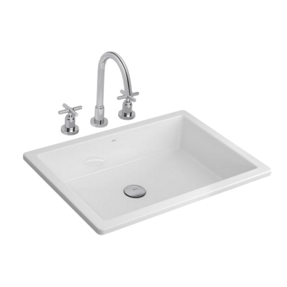 CUBA DE EMBUTIR SOBREPOR RETANGULAR 56X40 BRANCO DECA | MadeiraMadeira