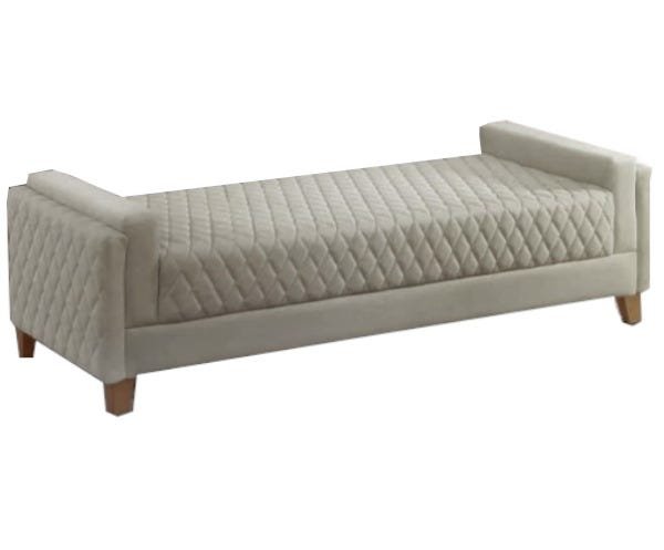 Recamier Madri Bege com Braçocourino Branco | MadeiraMadeira