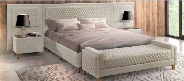 Recamier Madri Bege com Braçocourino Branco | MadeiraMadeira