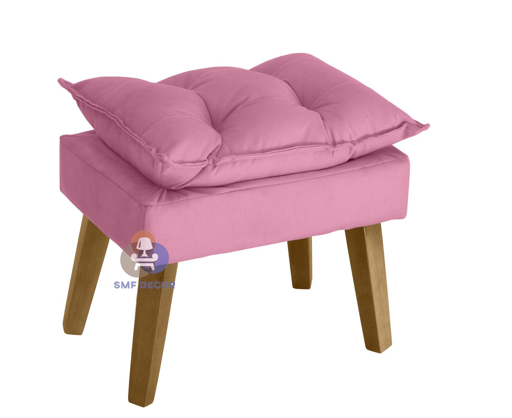 Puff Banqueta decorativa Opala Suede Rose SU DECOR | MadeiraMadeira