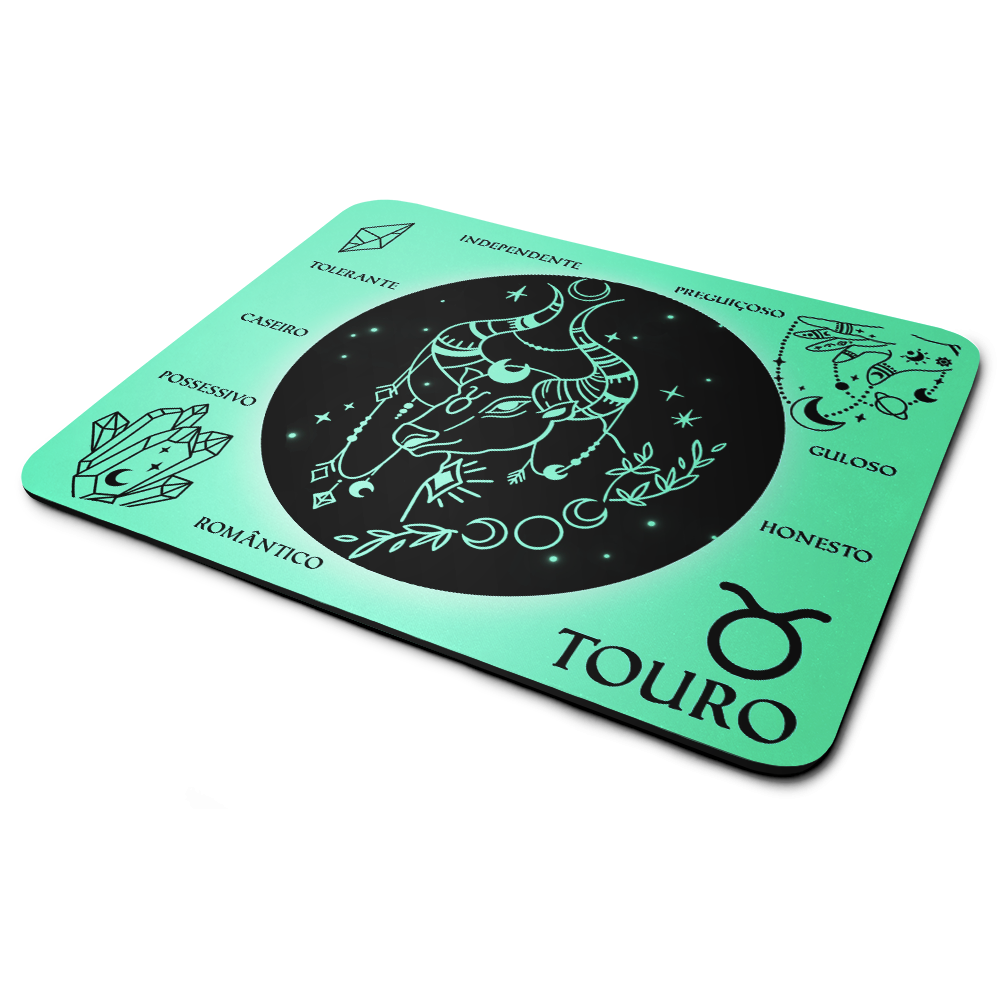 Mouse Pad Signos - Touro - Light Green | MadeiraMadeira