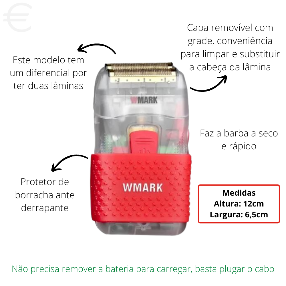 Máquina De Cortar Cabelo Wmark e Shaver Wmark Kit | MadeiraMadeira