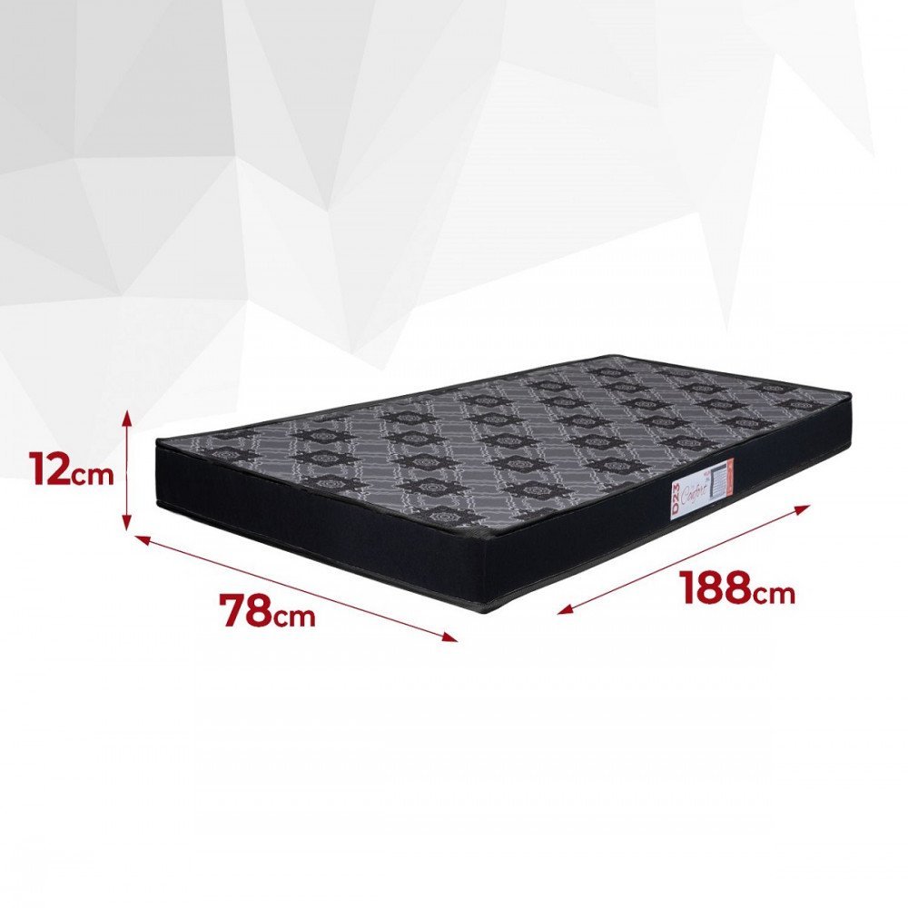 Colchão Solteiro Hellen Espuma D23 Pro Confort 78x188x12cm Preto ...