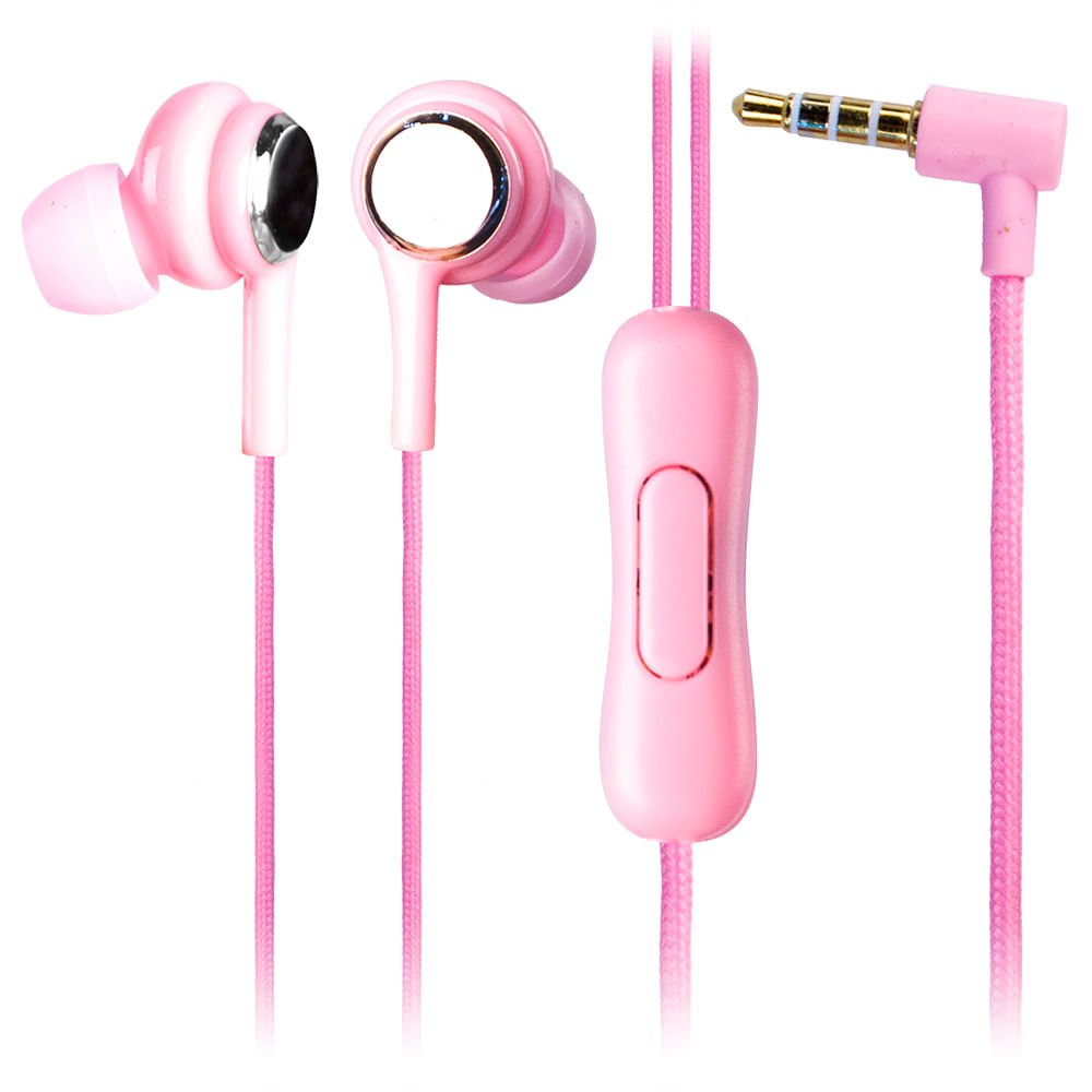 Fone de Ouvido P3 Ev158 Rosa - Elmcoei Quanhe | MadeiraMadeira