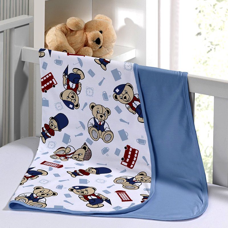 Cueiro Duplo Tecebem Baby Greg Malha Estampado kinder Azul | MadeiraMadeira