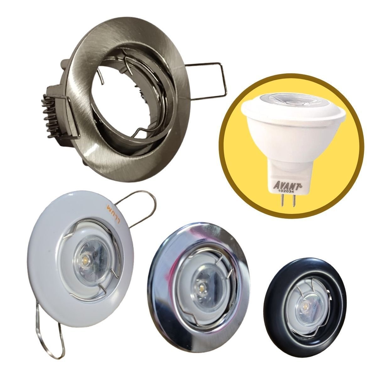 Mini Spot de Embutir com Led 12v Direcionavel Varias Cores | MadeiraMadeira