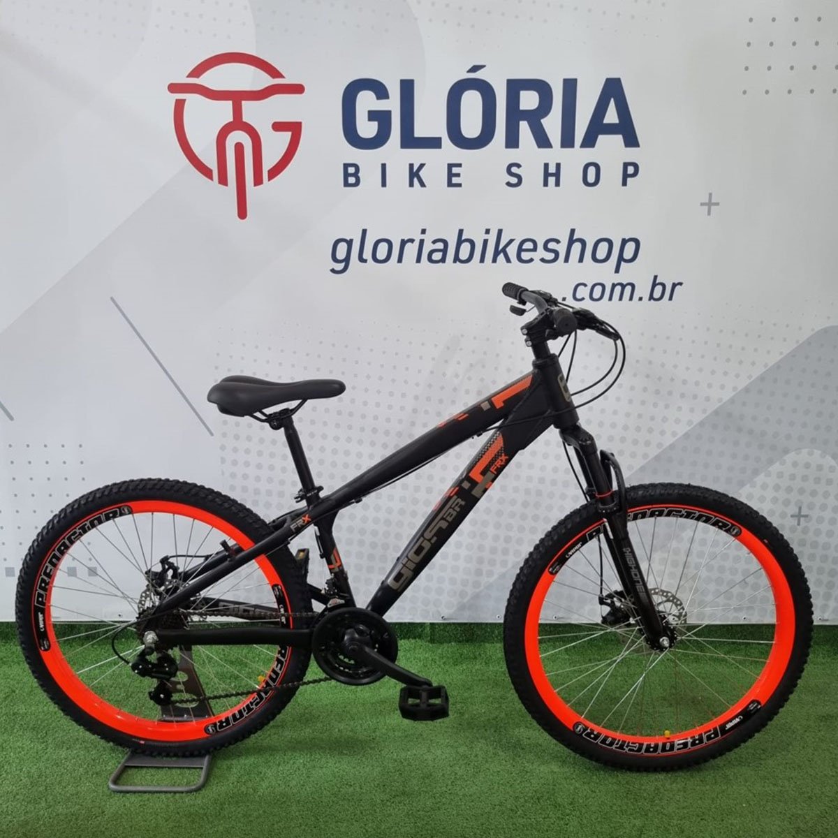 BICICLETA GIOS BR FRX ARO 26 ALUMÍNIO 21V PRETO / LARANJA | MadeiraMadeira