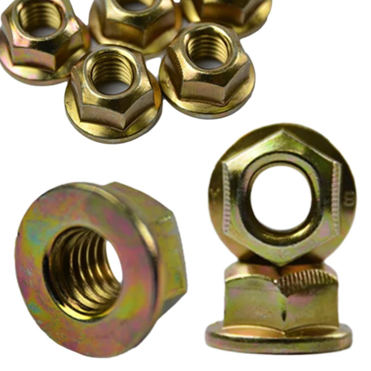 Porca Torque Sextavada M14 Flangeada Bicromatizada - 50un | MadeiraMadeira