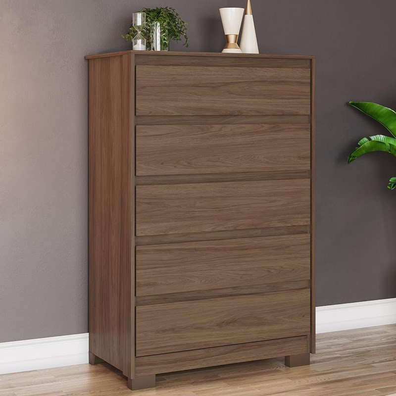 Cômoda Andría 5 Gavetas Castanho - Móveis Henn | MadeiraMadeira