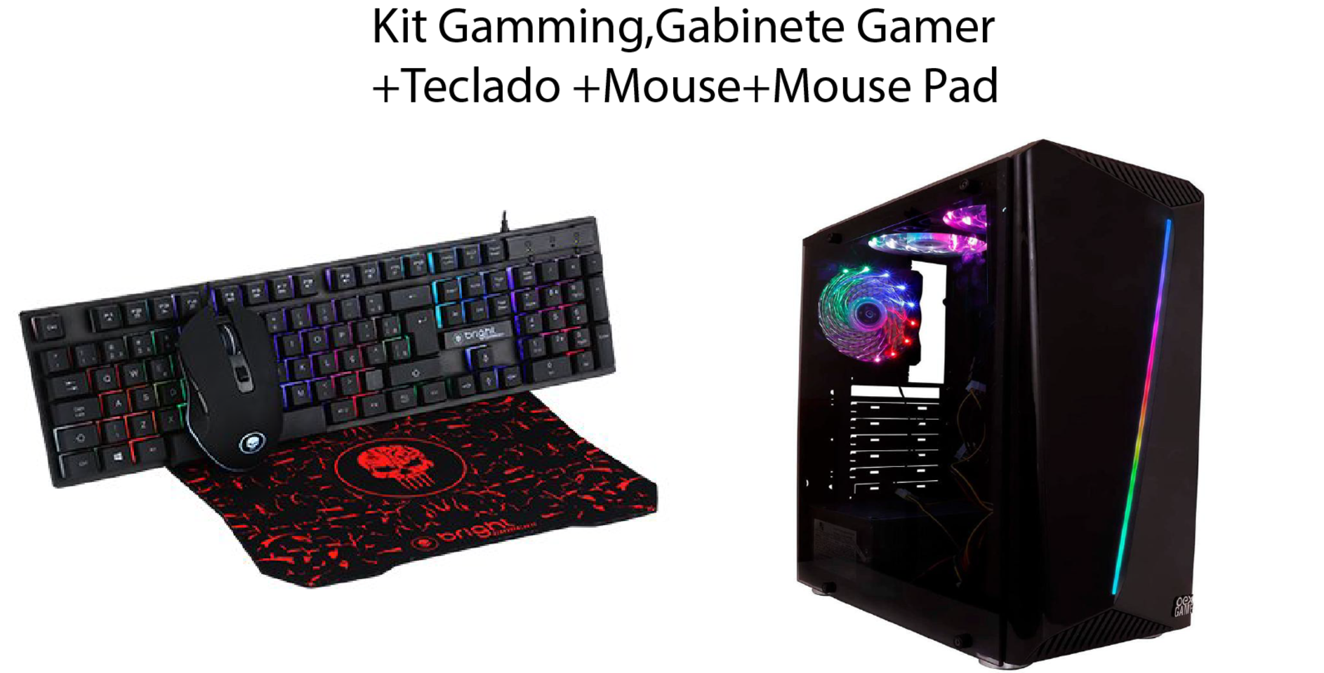 Kit Gamer Gabinete Gamer +Teclado +Mouse+ game pad | MadeiraMadeira