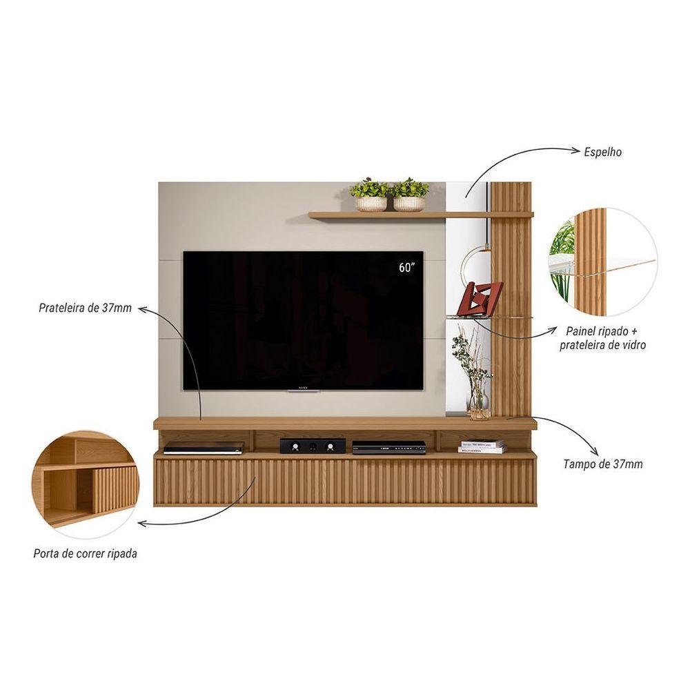 Painel Home Suspenso Maragogi Para Tv Até 60 Ripadas | MadeiraMadeira