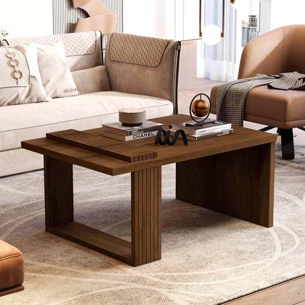 Mesa De Centro Retangular Para Sala Canela 8020 JB Bechara | MadeiraMadeira