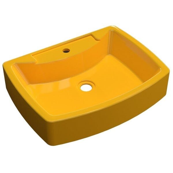 Cuba Pia De Apoio Para Banheiro Retangular Aria RT50 Amarelo C08 ...
