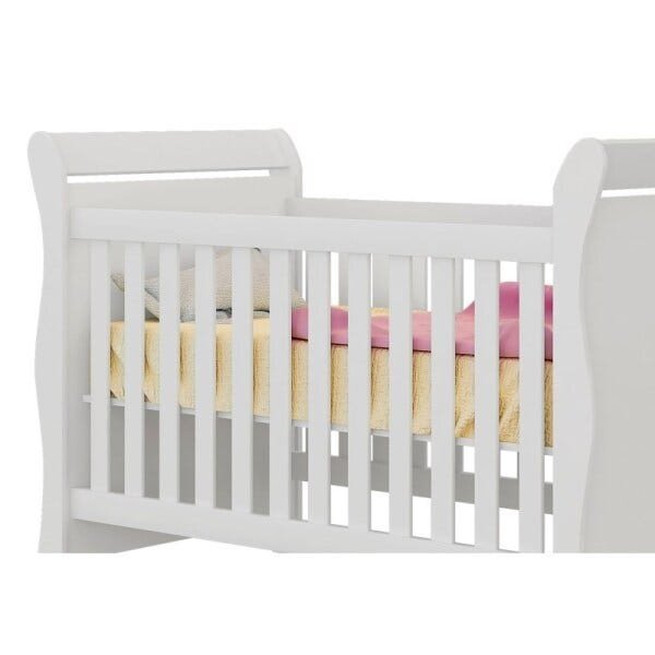 Berço Que Vira Mini Cama com Rodízios Colonial Baby Amore Branco ...