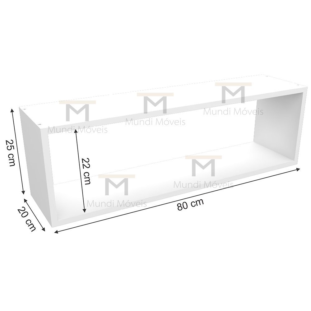 NICHO RETANGULAR M8.2020.B 100% MDF (ORGANIZA, DECORA) MUNDI MOVEIS ...
