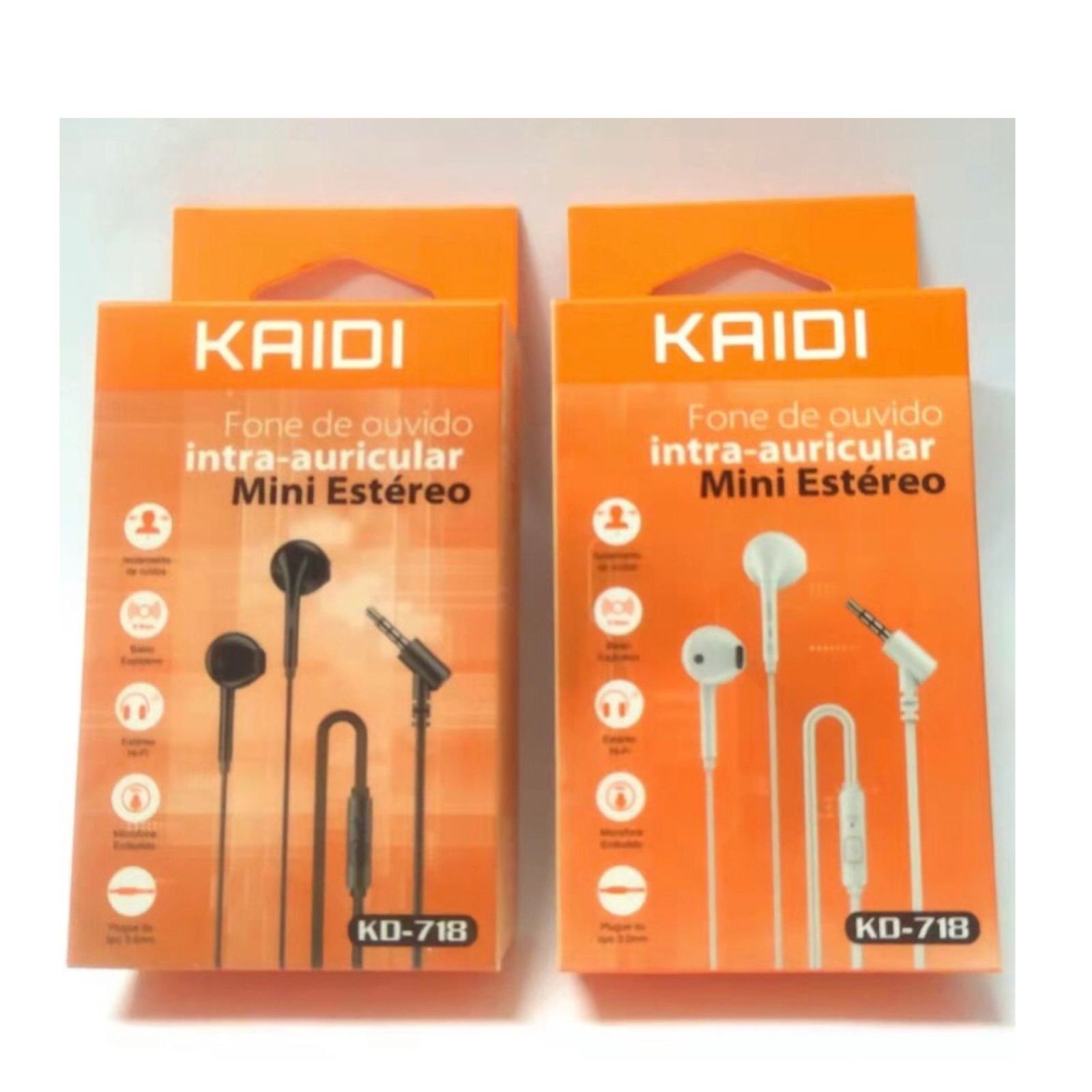 Fone de Ouvido KAIDI Intra-auricular KD-718 Potente Com Microfone e ...