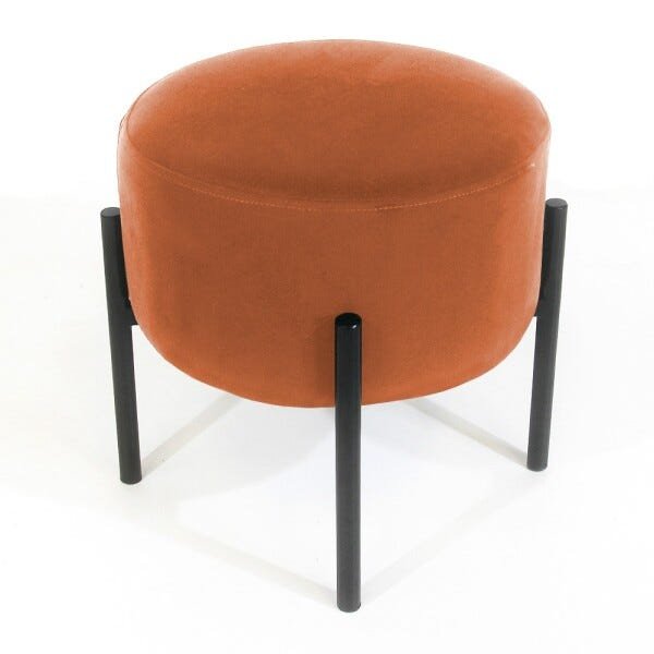 Puff Decorativo Redondo Zoe Suede Telha | MadeiraMadeira