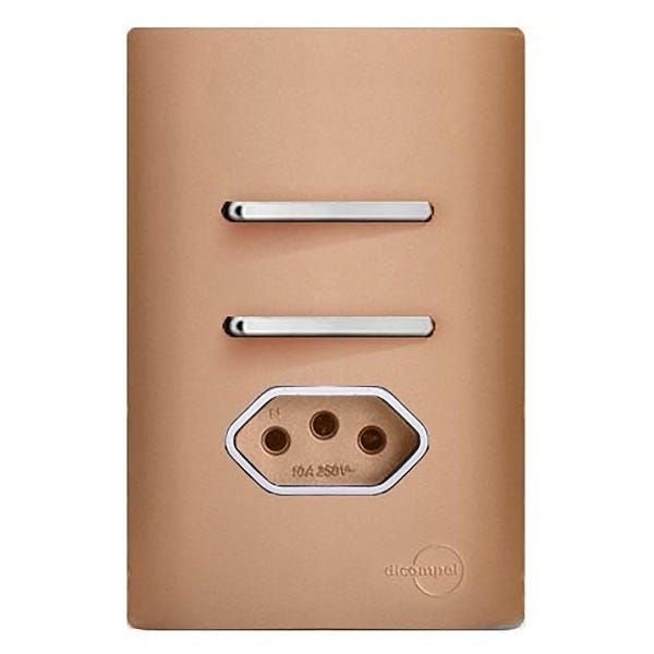 Conjunto Duplo (1 Simples + 1 Paralelo) + Tomada 20a com Suporte 4x2 ...