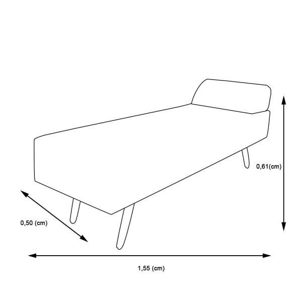 Recamier Divã Patrícia 1,55M Pés Palito Suede Verde Bandeira ...